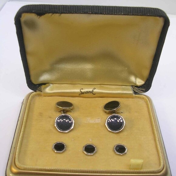 SWANK | Accessories | Art Deco Cufflinks With Tuxedo Studs Double Sided ...